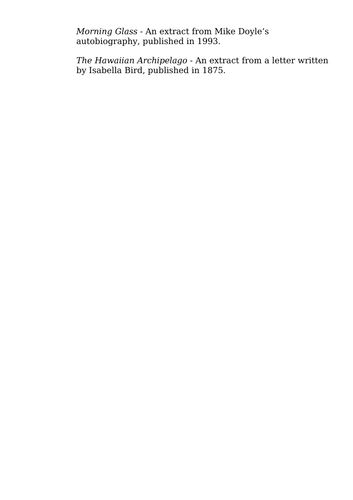 GCSE AQA PAPER 2 PRACTICE - June 2018 Paper Surfing - 'Morning Glass ...