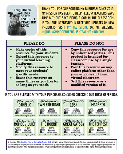 1984 Book 3 Chapter 5 Close Reading Worksheet | Teaching Resources