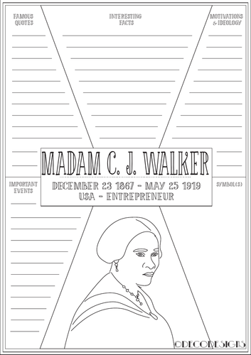 Madam C. J. Walker Fact File - Black History Month | Teaching Resources