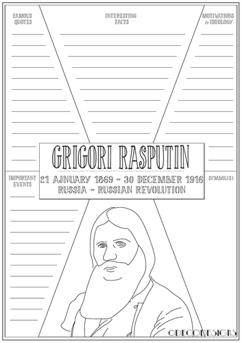 Grigori Rasputin Fact File - Russian Revolution | Teaching Resources