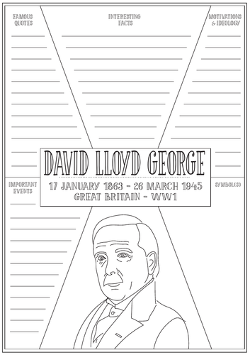 David Lloyd George Fact File - WW1 / Interwar Years | Teaching Resources