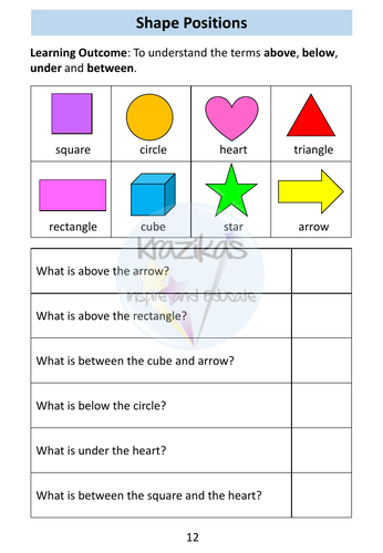 Functional Skills Maths - Entry Level 1 - Shape, Position, Direction ...