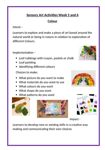 Sensory Art | Teaching Resources