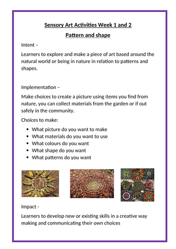 Sensory Art | Teaching Resources
