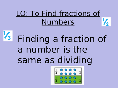 Fractions of Numbers | Teaching Resources