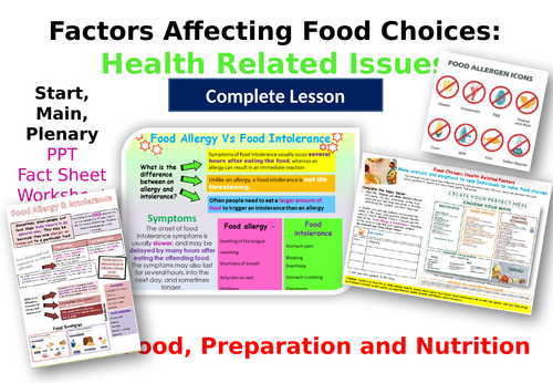Factors affecting Food Choices - Health Related Factors | Teaching ...
