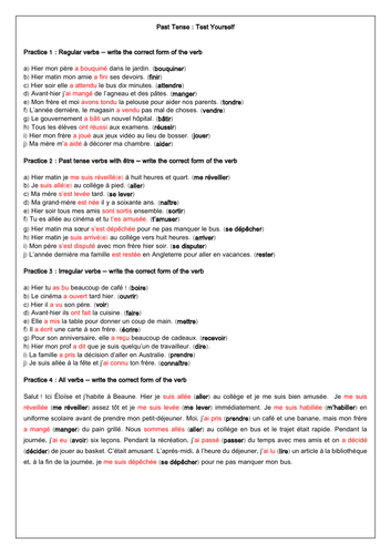 French Verbs - complete practice for GCSE | Teaching Resources