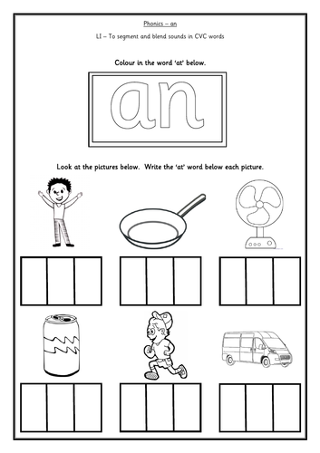 Medial a Vowel Spellings and Phonics Worksheets - at, an, ap, ag & ad ...