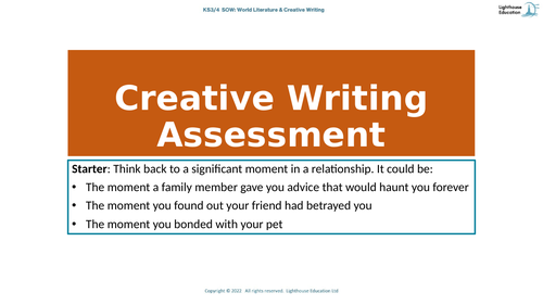 KS3/4 World Lit and Creative Writing Complete Scheme of Work | Teaching ...