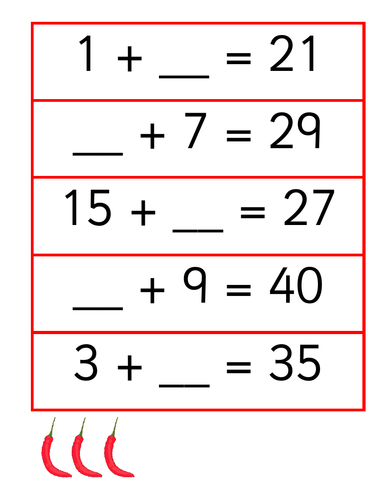 Mixed missing number addition cards | Teaching Resources