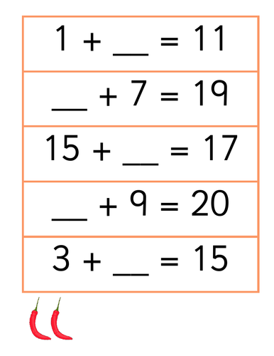 Mixed missing number addition cards | Teaching Resources