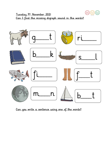 Phonics missing digraph worksheets phase 3 | Teaching Resources
