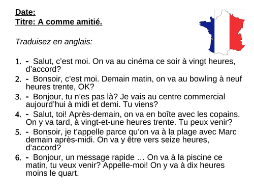 AQA / EDEXCEL Studio GCSE French (Higher) – Module 1 – A comme amitié ...