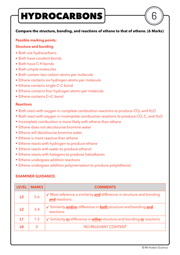 7.1 Hydrocarbons, AQA GCSE Chemistry | Teaching Resources