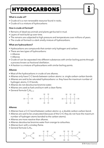 7.1 Hydrocarbons, AQA GCSE Chemistry | Teaching Resources