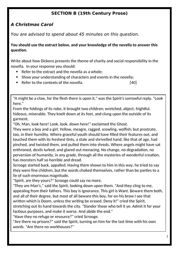 Eduqas GCSE Literature - A Christmas Carol - Question on Children ...