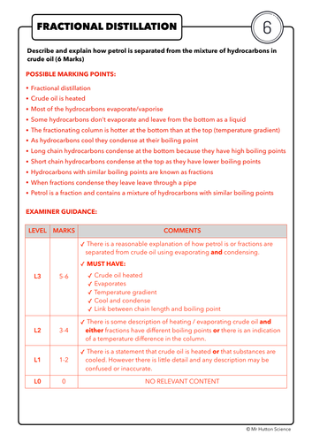 7.2 Fractional Distillation, AQA GCSE Chemistry | Teaching Resources