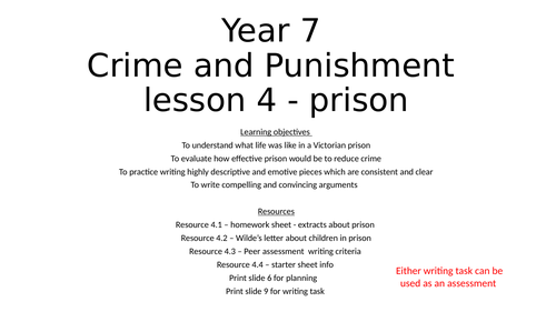 KS3 Crime and Punishment SoL | Teaching Resources