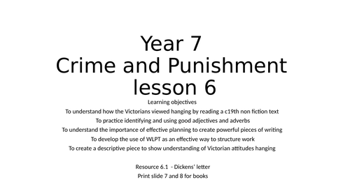 KS3 Crime and Punishment SoL | Teaching Resources