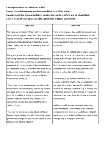 KS3 Crime and Punishment SoL | Teaching Resources