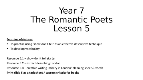 KS3 Poetry and Creative Writing SoL | Teaching Resources