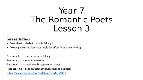 KS3 Poetry and Creative Writing SoL | Teaching Resources