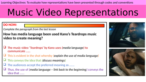 EDUQAS Media Studies GCSE Introduction to Music Videos KS3/4 | Teaching ...