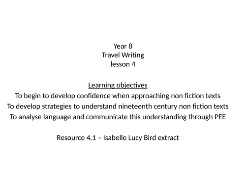 KS3 descriptive writing Travel Unit | Teaching Resources