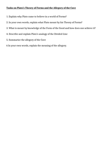 Plato's theory of forms and allegory of the cave: A-Level (Full 2-hour ...