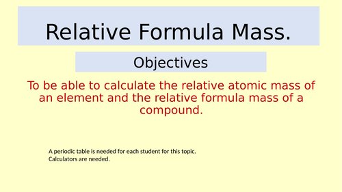 Relative Atomic and Formula Mass, GCSE, Quantitative Chemistry, AQA ...