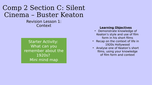 Silent Cinema Pack A Level Film Studies | Teaching Resources