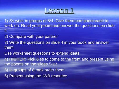 World War 1 Poetry at KS3 | Teaching Resources