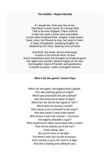 World War 1 Poetry at KS3 | Teaching Resources