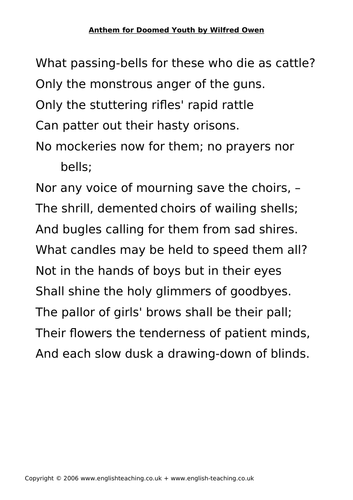 World War 1 Poetry at KS3 | Teaching Resources
