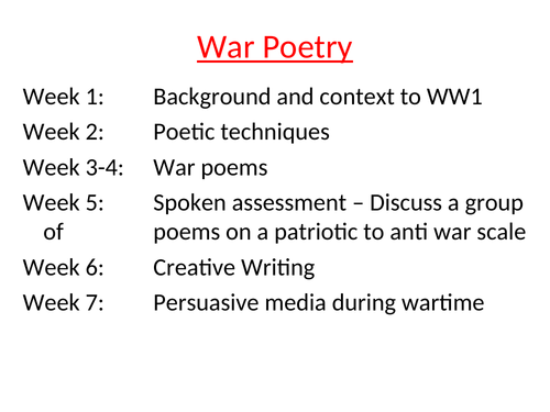 World War 1 Poetry at KS3 | Teaching Resources