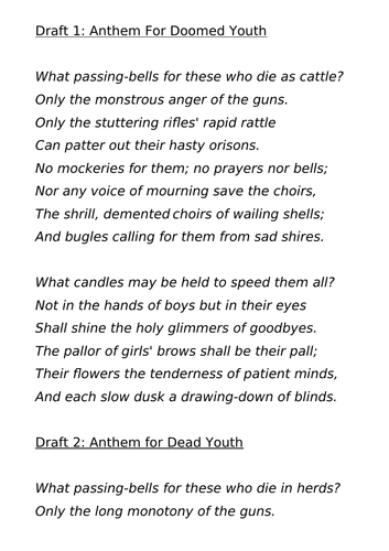 World War 1 Poetry at KS3 | Teaching Resources