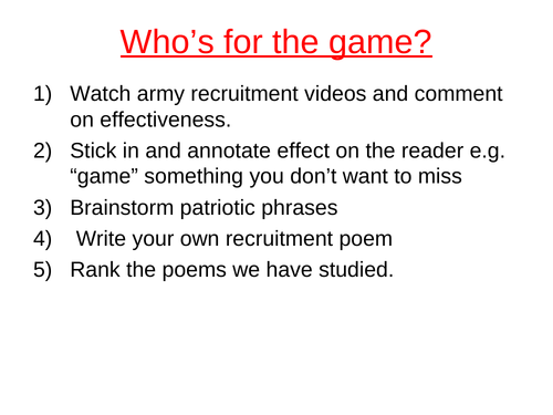 World War 1 Poetry at KS3 | Teaching Resources