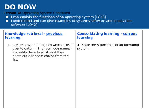 Topic: Computer Systems, Lesson 4: Operating System | Teaching Resources