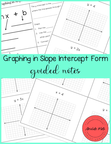 Graphing in Slope Intercept Form Guided Notes | Teaching Resources