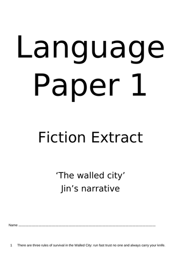 AQA Language Paper 1 mock papers (Bundle 3) | Teaching Resources