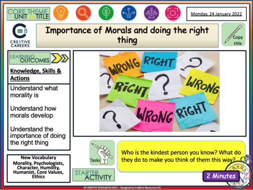 Importance of morals - Doing the right thing | Teaching Resources