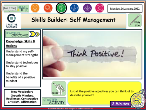 Self Management - Positivity + Aiming High | Teaching Resources