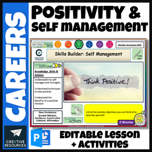 Self Management - Positivity + Aiming High | Teaching Resources