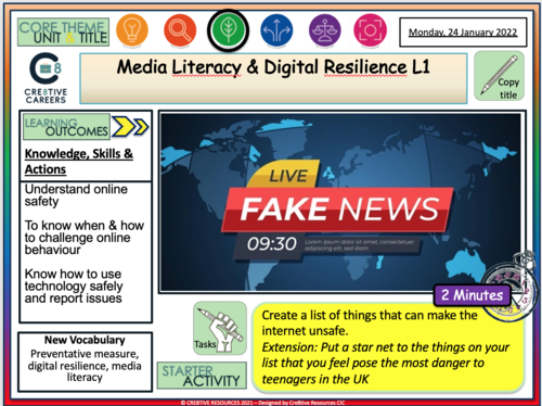 Media literacy + Digital resilience | Teaching Resources