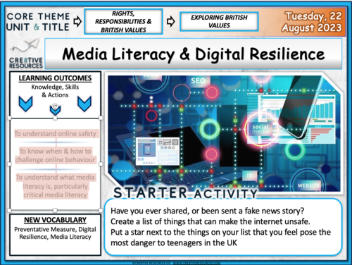 Media literacy + Digital resilience | Teaching Resources