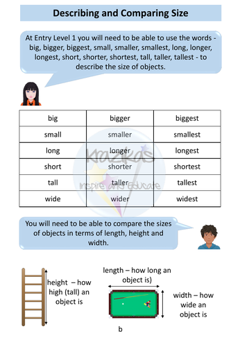 Functional Skills Maths - Entry Level 1 - Measure - Length, Height ...