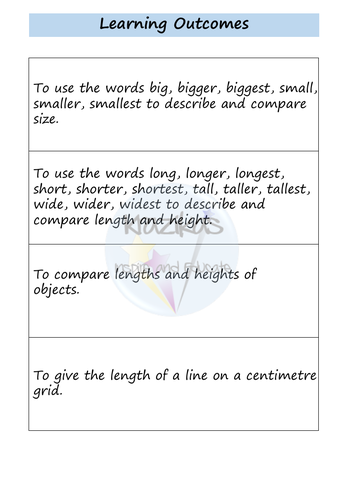 Functional Skills Maths - Entry Level 1 - Measure - Length, Height ...
