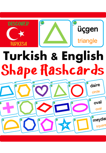 Turkish / English Flashcards - Shapes / Şekiller | Teaching Resources