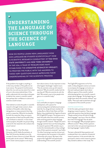 Understanding the language of science through the science of language ...