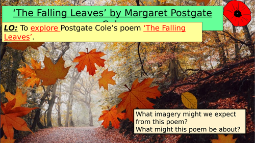 The Falling Leaves - Poetry Analysis Lesson | Teaching Resources